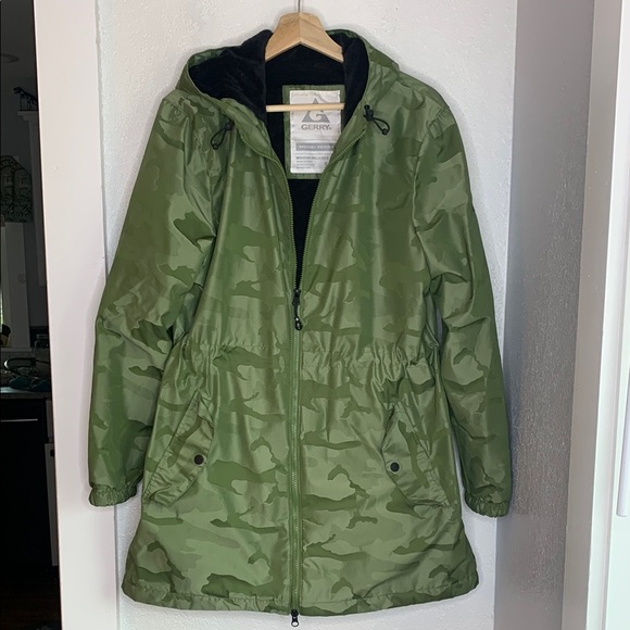 Gerry Weber | Jackets & Coats | Gerry Camo Green Hooded Faux Fur Lined ...